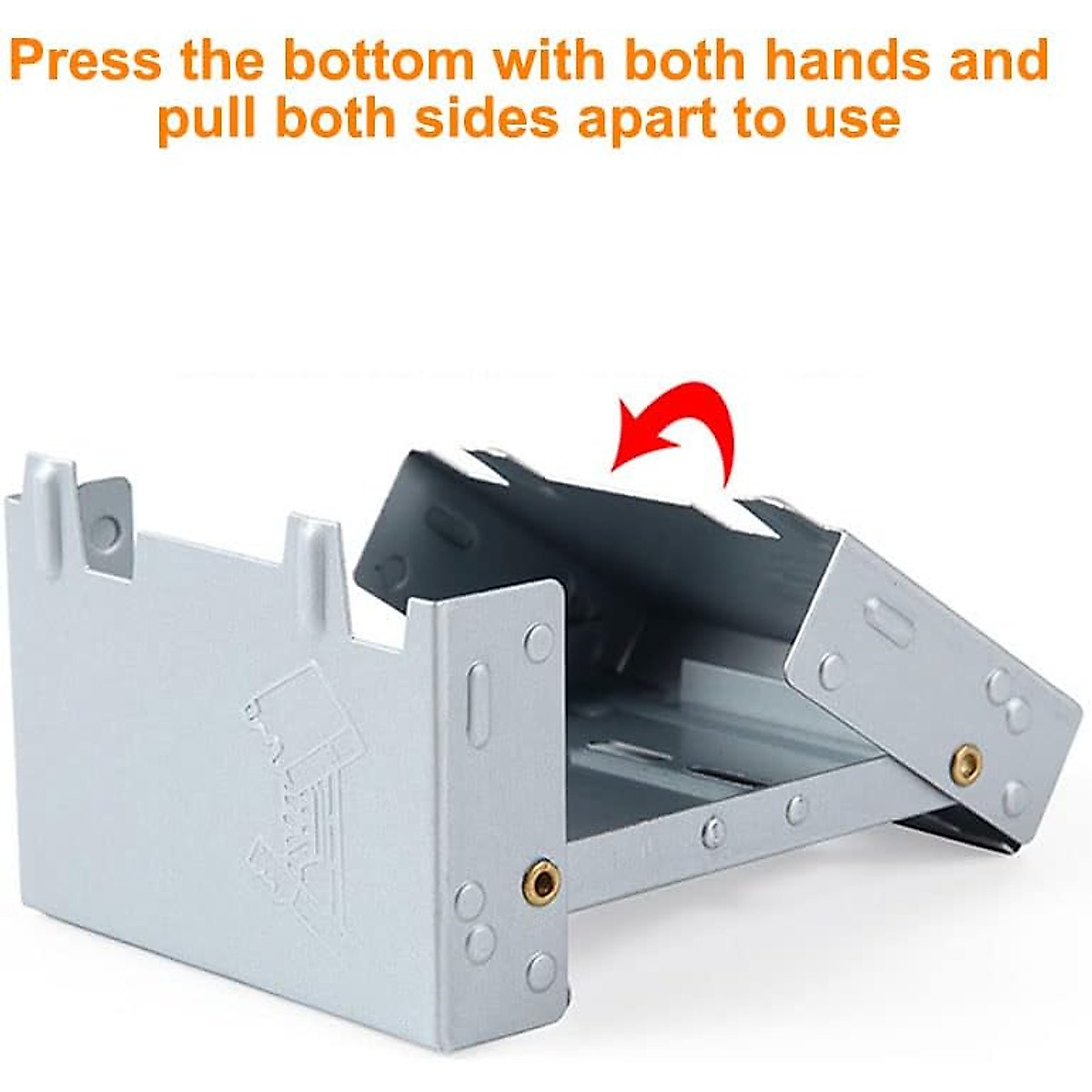 Folding Stove, 95 x 75mm Solid Fuel Camping Portable Stove for Outdoor Cooking Backpacking Emergency Stove For Indoor Use Fuel Tablets Wood Burning Camp Stove