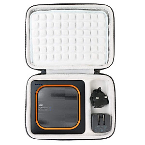 Khanka Hard Travel Case Replacement for WD 250GB 500GB 1TB 2TB My Passport Wireless SSD Portable External Drive (Inside White)