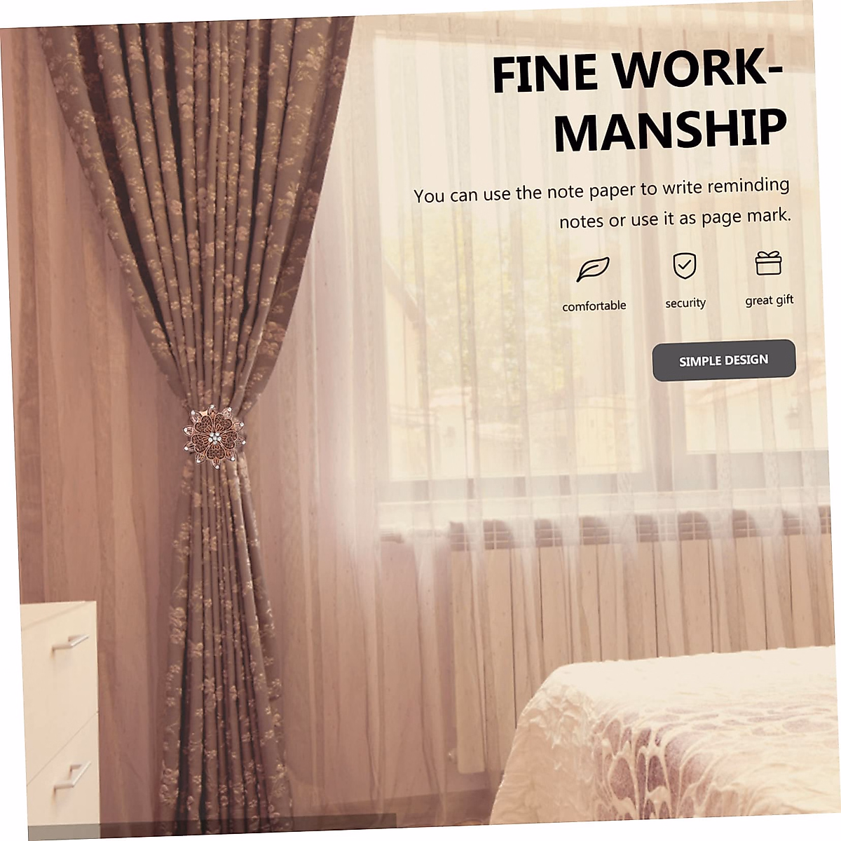 Angoily Curtain Drape Tieback Creative Magnetic Tieback Elastic Holdback Easy to Use for Bedroom Living Room