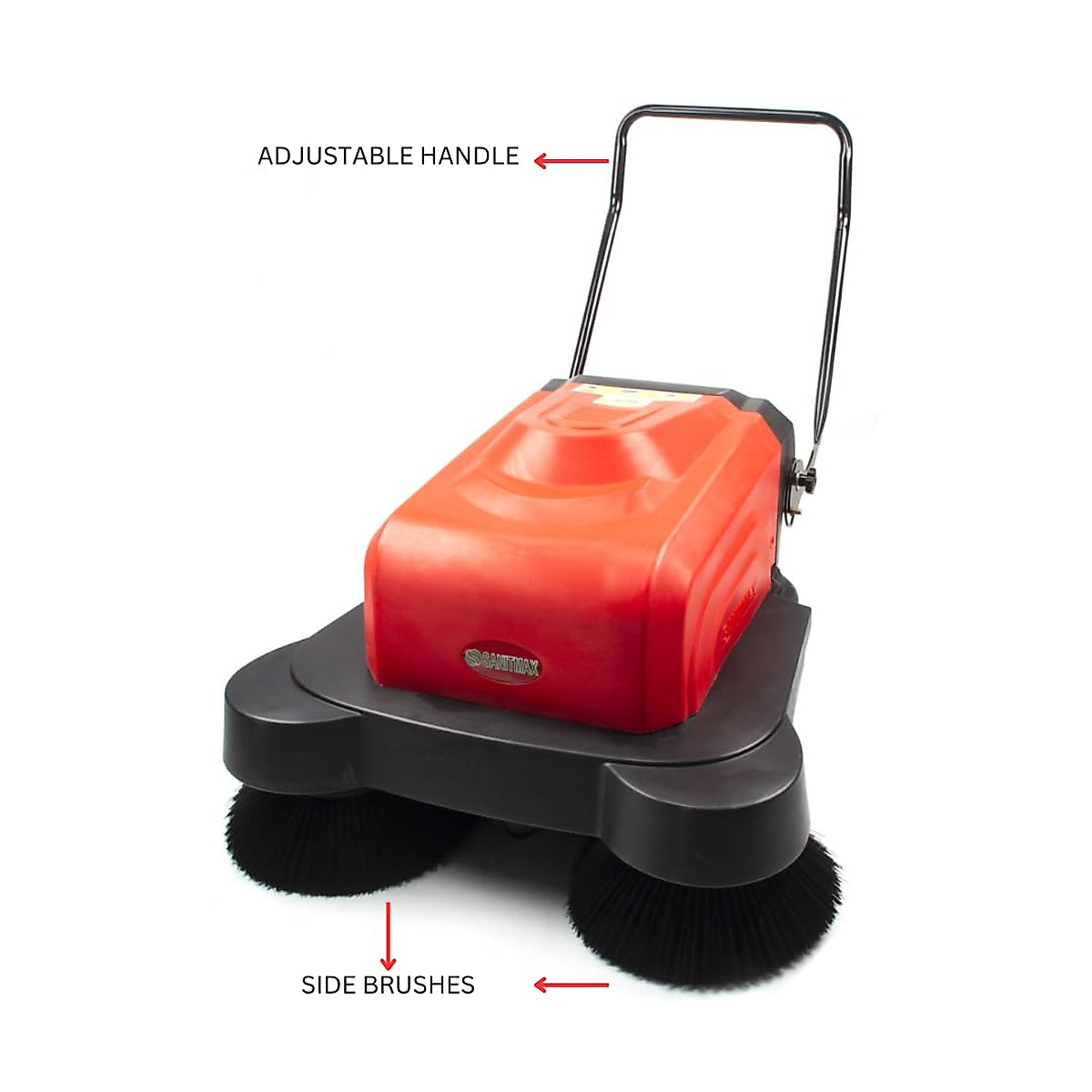 41.3" Battery-Powered Walk-Behind Floor Sweeper, Triple Brushes, Water Sprinklers, 64,500 sq ft/hr, Industrial and Commercial Use