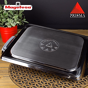 MAGEFESA Prisma – 10.8 inches Teppanyaki Griddle pan, made in 18/10 stainless steel, triple layer non-stick, for all types of kitchens, INDUCTION, dishwasher and oven safe up to 392 ºF