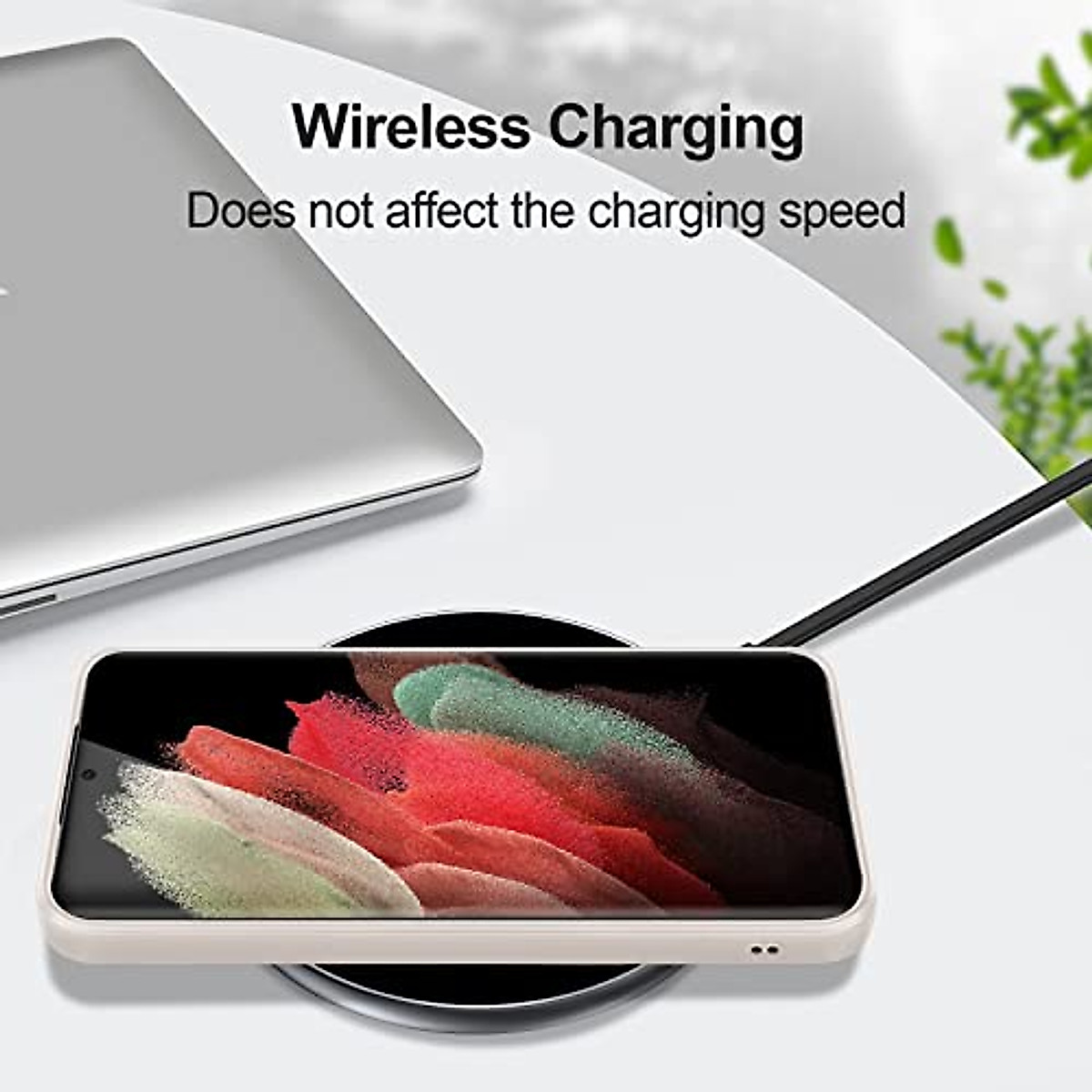 GiiYoon Silicone Case Compatible with Samsung Galaxy S21 Ultra 5G, Full Body Silky Soft Touch Phone Case with Camera Protection, Shockproof Cover with Microfiber Lining, Off White