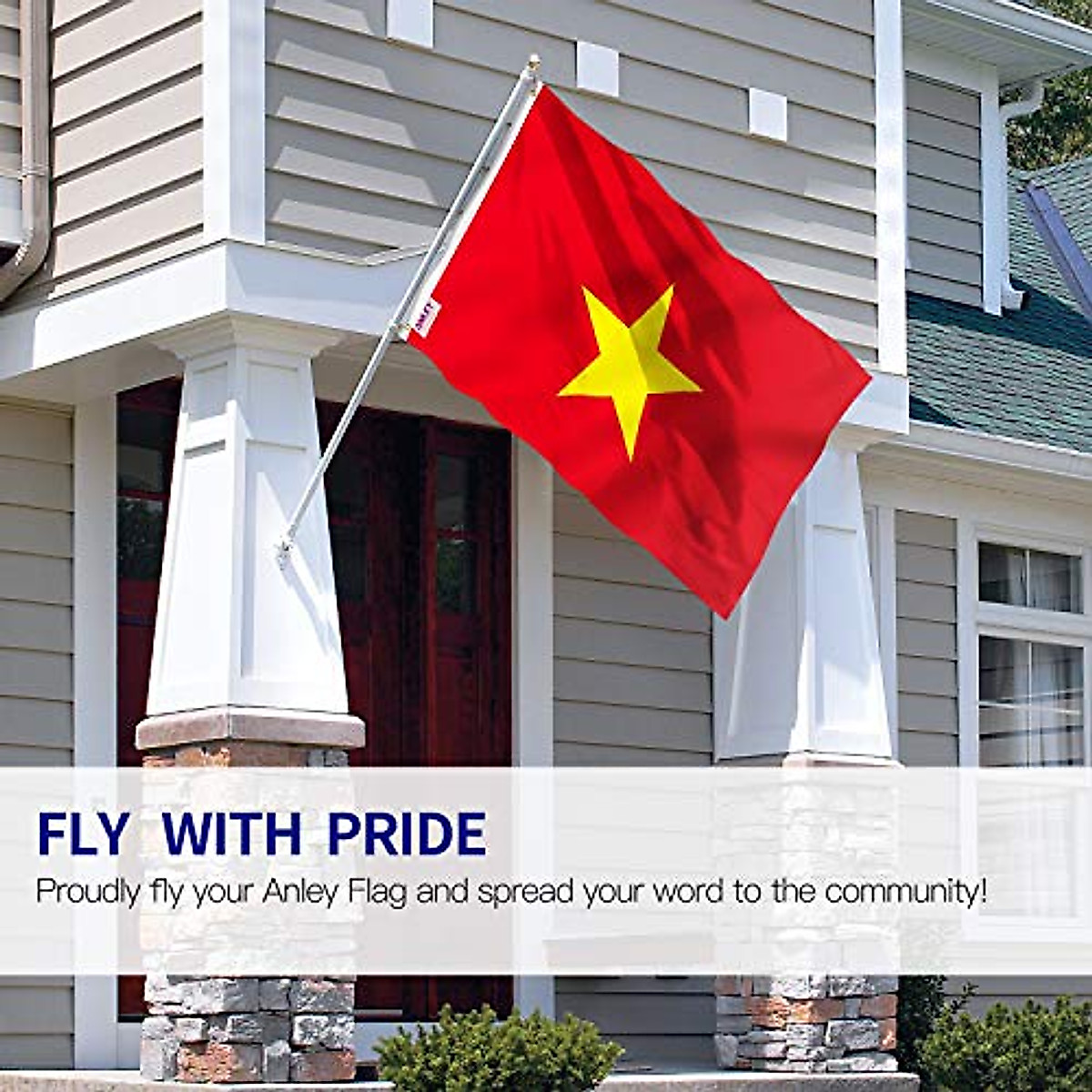 ANLEY Fly Breeze 3x5 Foot North Vietnam Flag - Vivid Color and Fade Proof - Canvas Header and Double Stitched - North Vietnamese Flags Polyester with Brass Grommets 3 X 5 Ft
