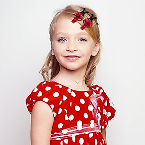 Ladybug Hair Bow Clips Girls Halloween Ladybug Birthday Party Costume Dress Up Cartoon Decor Accessories Kids Cute Red Black Polka Dot Ribbon Alligator Barrettes Pins