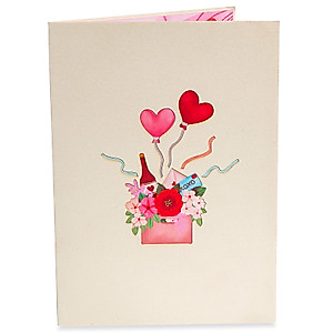 Paper Love 3D Bicycle Pop Up Card, Love Bike, For Valentines Day, Mothers Day, Adults or Kids, All Occasions - 5" x 7" Cover - Includes Envelope and Note Tag