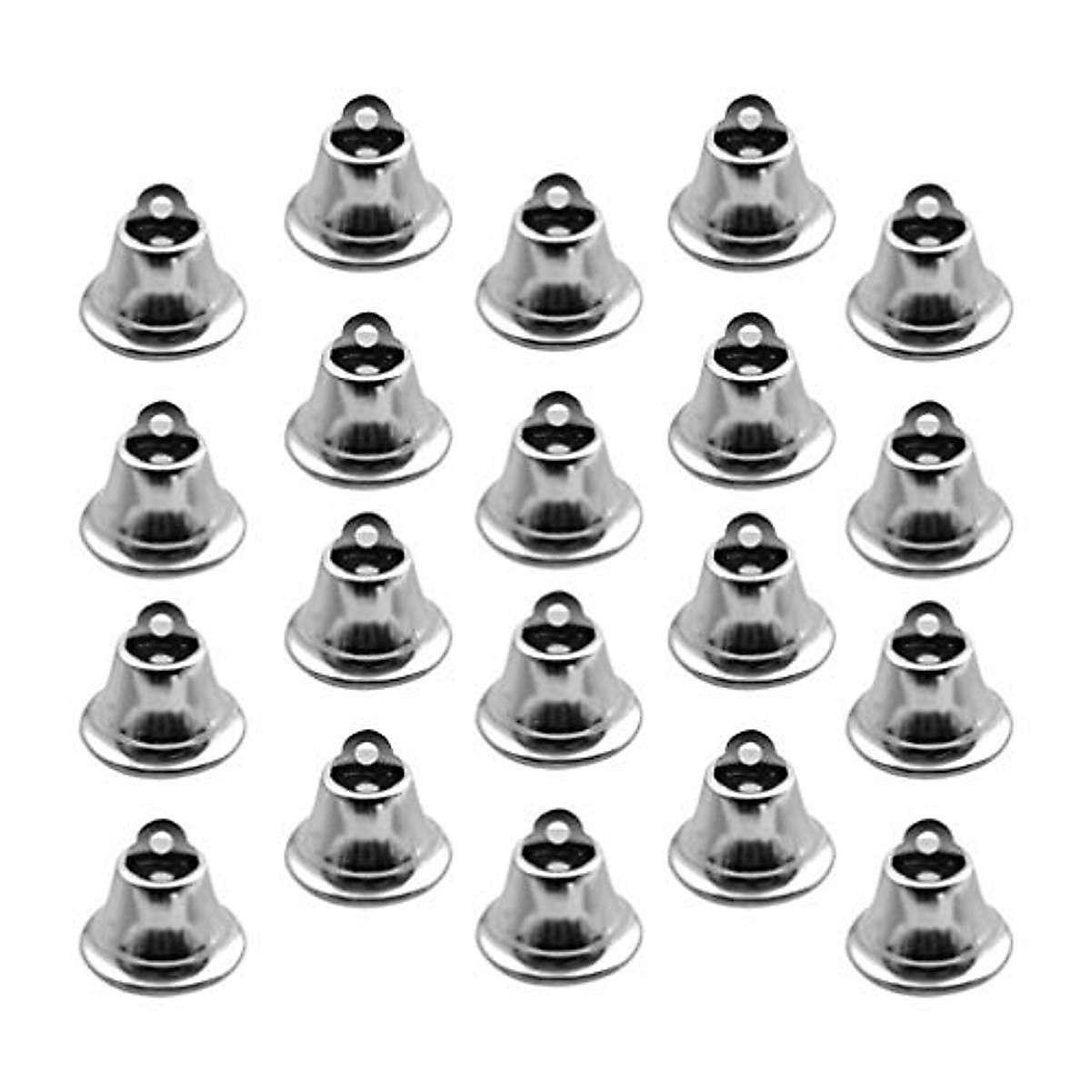 SUPVOX 20pcs Craft Bells Jingle Bells Mini Small Bells Silver Wind Chimes Bells Vintage Metal Bells Christmas DIY Craft Wind Chimes Making