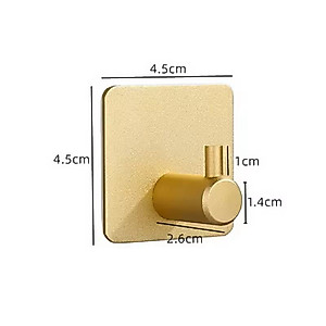 Generic 4 Packs Adhesive Towel Hooks Wall Hooks for Bathroom, Kitchen, Adhesive, No Drill, Stainless Steel,, Gold, BSM0129