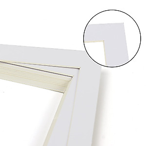 ZBEIVAN 18x24 White Picture Mats for 16x20 Pictures with Core Bevel Cut Frame Mattes - Pack of 12