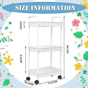 Ripeng 3 Tier Movable Baby Diaper Cart Diaper Storage Cart Newborn Storage Cart Diaper Caddy Organizer Mobile Diaper Shelving Unit Cart for Baby Nursery Cart Changing Table (White)
