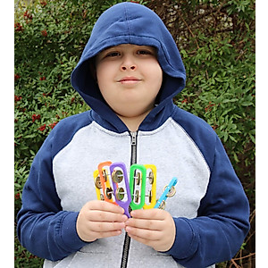 12 Cymbals With Plastic Handles (5") Kids Party Supplies, Preschool Musical Instruments, Noisemakers (12 Pack) multicolor