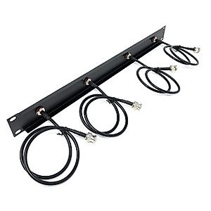 Generic 19inch Antenna Re-location Rack Mount Kit 1U Front Panel 4 Hole Ports w/ 4 Cables