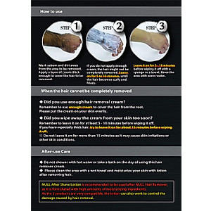 [Japanese Quality] NULL Hair Removal Cream for Men. Large 8.81 oz. Works great approx. 5 mins on pubic hair, body, arms, legs, and male chests, Painless, Aloe Vera, Depilatory cream for men