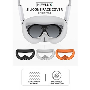 VR Silicone Interface Cover for Pico 4 VR Headset Face Cover Anti-Leakage VR Silicone Pad Anti-Leakage Light Blocking Sleeve (Black)