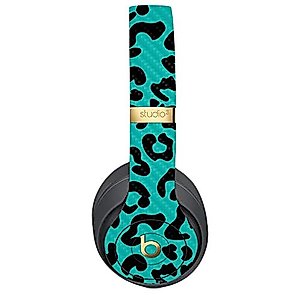 MightySkins Carbon Fiber Skin for Beats Studio 3 Wireless - Teal Leopard | Protective, Durable Textured Carbon Fiber Finish | Easy to Apply, Remove, and Change Styles | Made in The USA (CF-BESTU3WI-Teal Leopard)