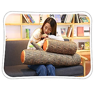 Decorative Round Throw Pillow, Comfortable Kids Funny Cute Wood Log Pillow Circle Seating Stump Floor Cushion for Home, Couch, Sofa, Bedroom, Living Room Decor (35.4in Ginkgo)