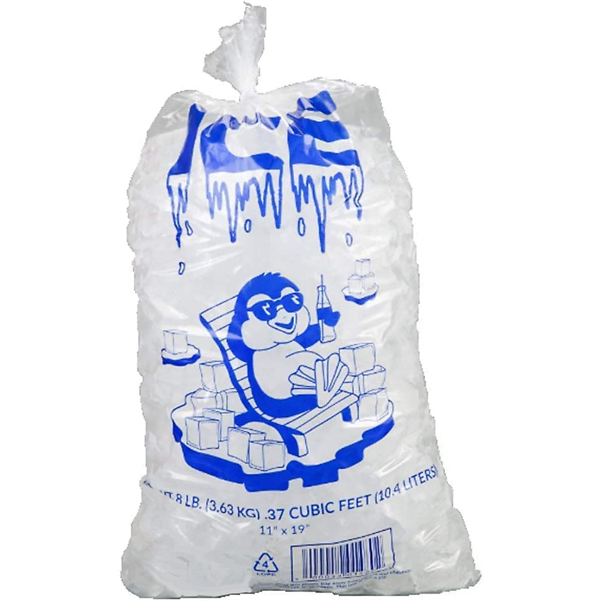 Bits N Things 20 lb. Clear Wicketed Plastic Ice Bags with Ice Print - 250/Case