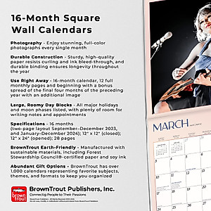 2024 Brown Trout Monthly Square Wall Calendar, 12" x 24", Taylor Swift, January To December 2024