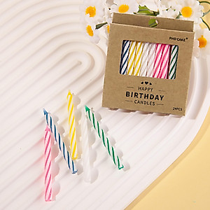 PHD CAKE 144-Count Multicolored Spiral Birthday Candle, Birthday Candles for Cake, Cupcake Candles, Party Celebration