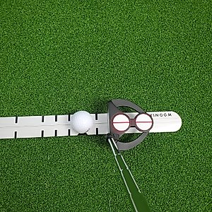XINGGM Golf Putting Alignment Training Aid for Putting Green | Indoor & Outdoor Golf Putting Trainer,Come with Golf Ball & Putting Ring (Alloy Steel Putting Alignment Rail)