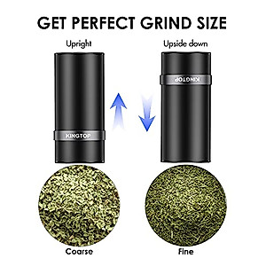 KINGTOP Electric Grinder, Portable Automatic Electric Herb Grinder, Metal Rechargeable Electric Spice Grinder (Black)