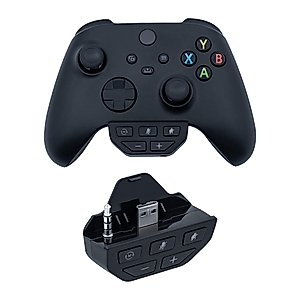 Mcbazel Headset Adapter for Xbox Series X/S, Stereo Headset Audio Adapter with Volume Adjustment for Xbox One with 3.5mm Jack Controllers/Xbox One S/Xbox Series X & S Controllers - Black