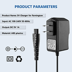 FNKTQL 5V for Remington Charger, Replacement Charger for Remington HC5870 HC4250 PF7500 PF7600 PG6250 PG6255 PG6170 PG6171 XR7000 XF8550 XF8700 Electric Razor Power Cord with Cleaning Brush