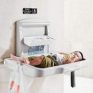 New Baby Changing Station Sign, 9 x 3 in with English and Symbol, Black for Men, Women, Unisex