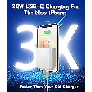 USB C Wall Charger Blocks - 20W Type C iPhone Charger Fast Charging Cube Power Adapter USBC Plug Compatible with iPhone 14/14 Plus/14 Pro Max 13 12 11 SE XS XR X,iPad, AirPods,Watch Series 8 Box Brick