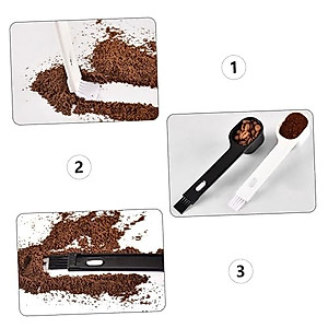 GRIRIW 10pcs Coffee Spoon Cleaning Brush Pp Milk Powder Scoop Coffee Espresso Maker Measuring Teaspoon Recyclable Spoon Tea Scoop Coffee Scoop Condiment Spoons Kitchenware White Nylon