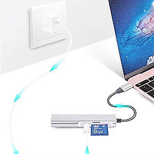 XUNMAIFHB Portable Docking Station,Type-C hub Docking Station HDMI+SD/TF Card 5-in-1 Card Reader Multi-Function Converter Aluminum Alloy Fast Transmission