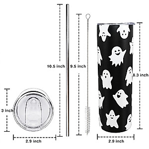 Halloween Tumbler Halloween Gifts for Women, ghost cups gothic Tumblers with Lids and Straw, Coffee Mug Travel Halloween Cup Unique Birthday Gift