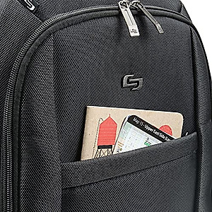 Solo Metropolitan 16 Inch Laptop Backpack with Removable Sleeve, Black/Grey