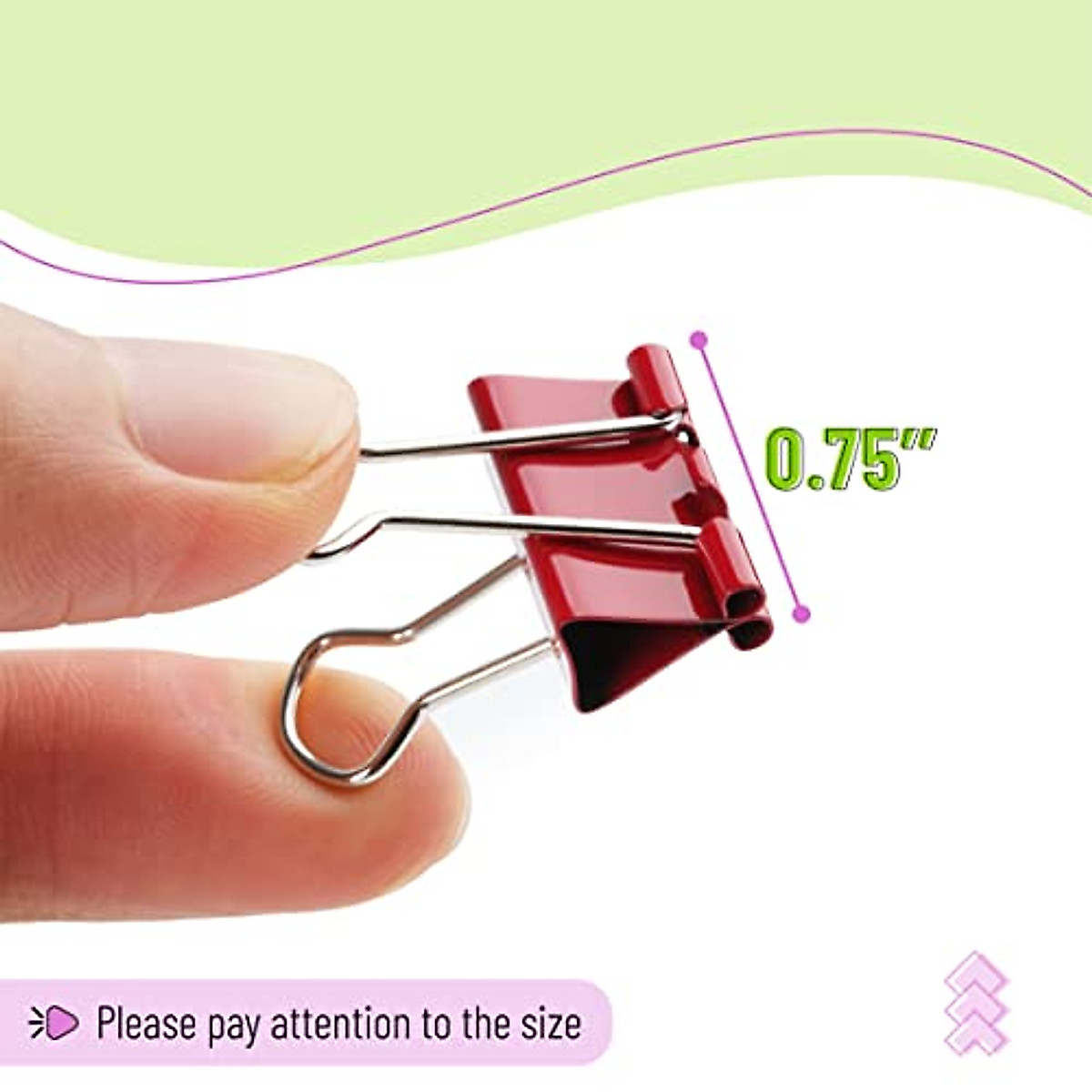 Mr. Pen- Colored Binder Clips, 0.75”, 100 Pack, Small Binder Clips, Mini Binder Clips, Small Binder Clips 3/4 inch, Clips Office Supplies, Binder Clips Small Size, Colorful Binder Clips