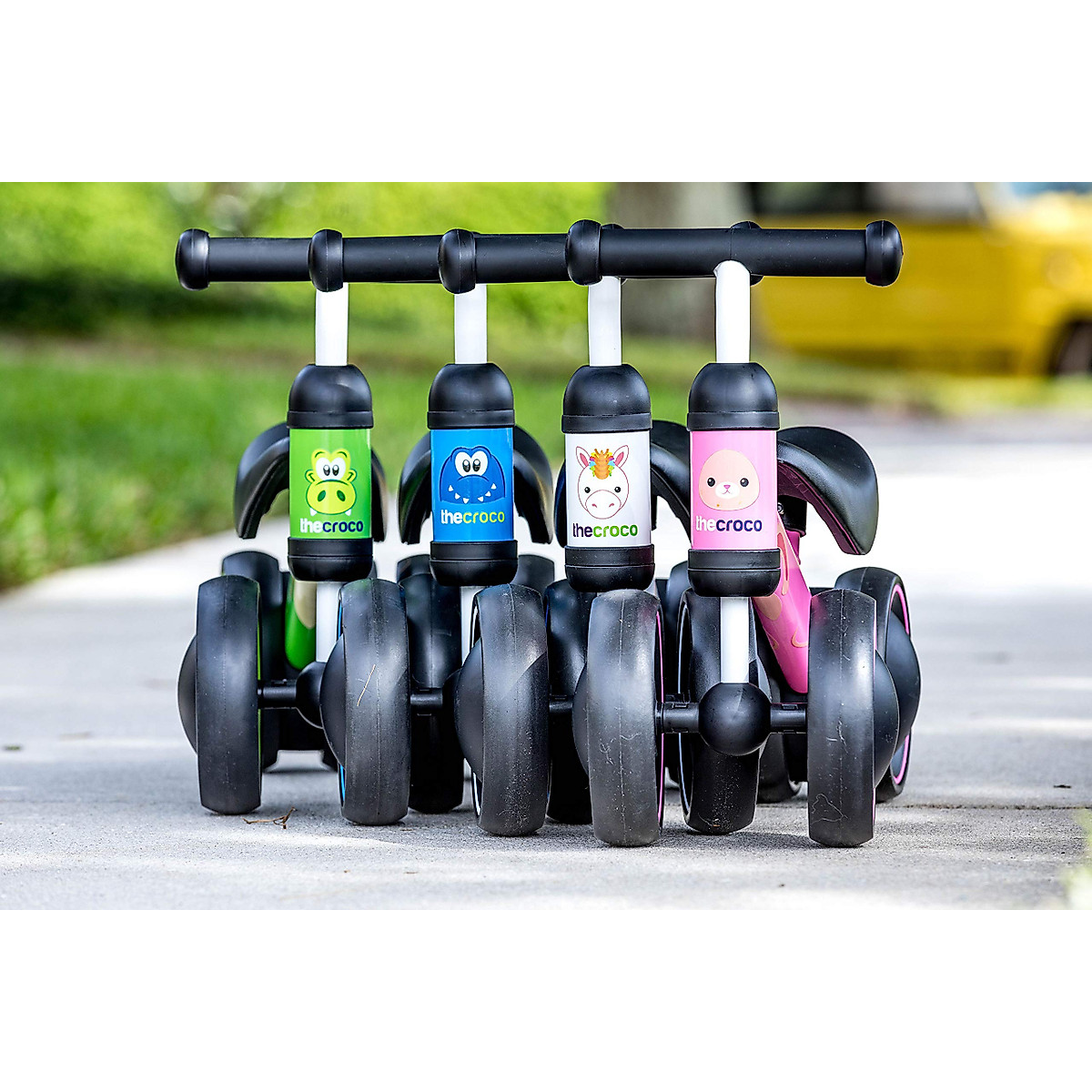 The Original Croco Ultra Lightweight and Sturdy Balance Bike.2 Models for 2, 3, 4 and 5 Year Old Kids. Unbeatable Features. Toddler Training Bike, No Pedal. (Green Dinosaur, Baby 8 Inch)