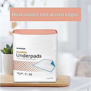 McKesson Classic Underpads, Incontinence Bed Pads, Light Absorbency, 23 in x 36 in, 150 Count