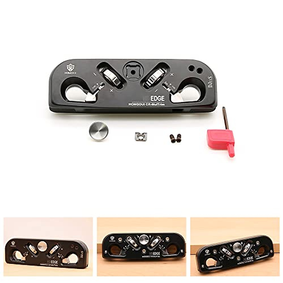 HONGDUI DJ11S Woodworking Chamfering Plane with 3 Replacement Carbide Blades Double Edge Angler Chamfering Plane