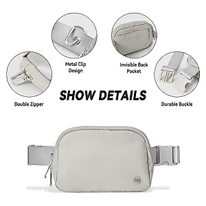 Mum's Memory Fanny Packs for Women Men, Crossbody Fanny Pack, Waterproof Everywhere Belt Bag with Adjustable Strap, Fashion Waist Pack for Traveling (Light grey)