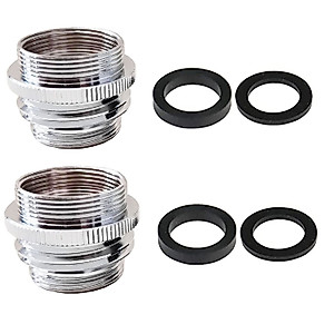 Garden Hose to Sink Faucet Adapter, 2 Pack Kitchen Sink Faucet Adapter Connect to Different Hoses, Brass Adapter for Female to Male and Male to Male (Chrome Plated)