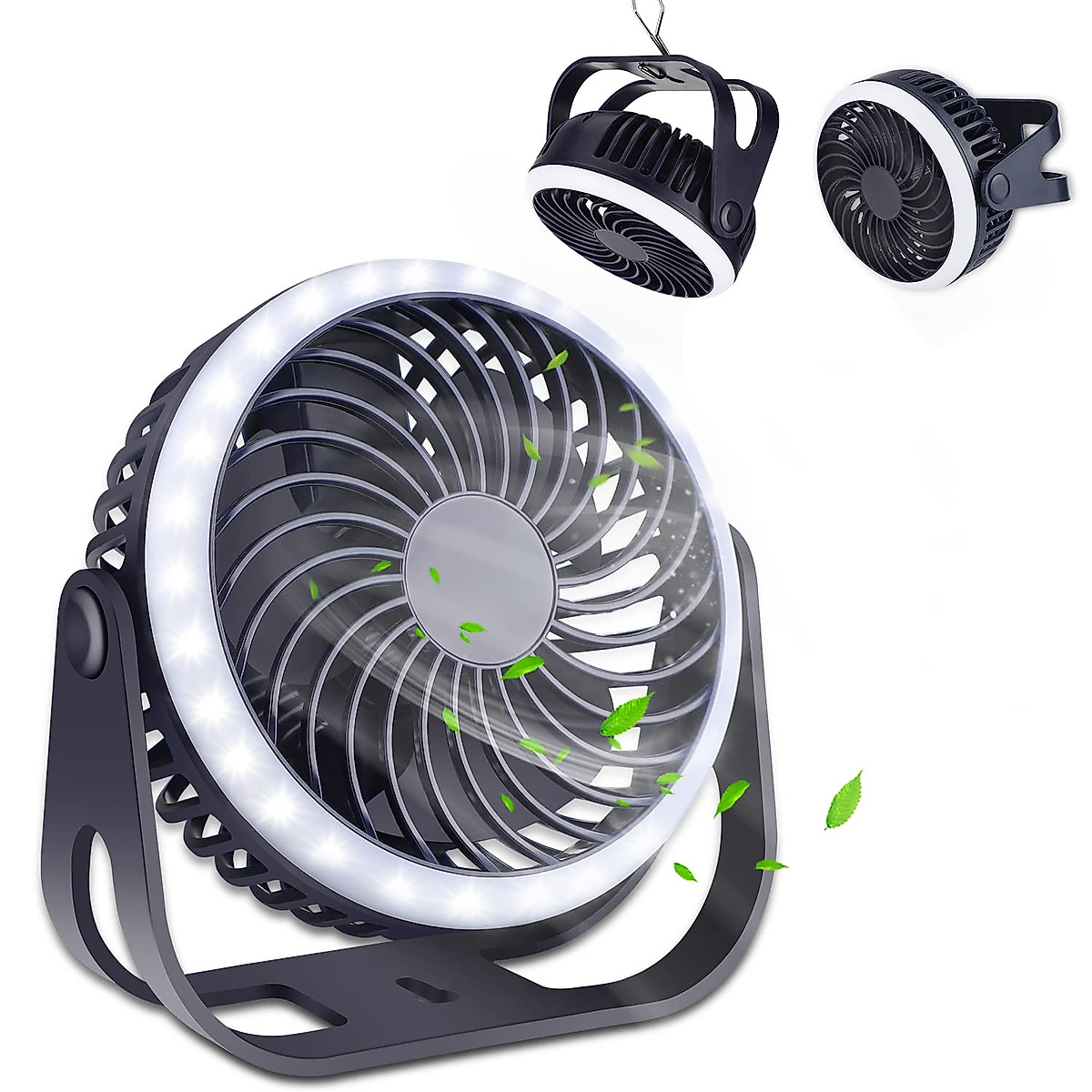 USB Desk Fan,2000mAh Powerful Desktop Table Cooling Fan,Small Personal Fan,USB Rechargeable Mini Fan with 3 speed Strong Airflow for Home Office Desktop Camping,Summer Gift for Friends