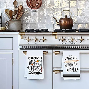 KamaLove Funny Kitchen Towels, Dishcloths Sets of 4.Best Housewarming Gifts, Funny Dish Towels, Cute Kitchen Towels.New Home Housewarming Gifts, Funny Sayings Towels, Decorative Tea Towels (Color)