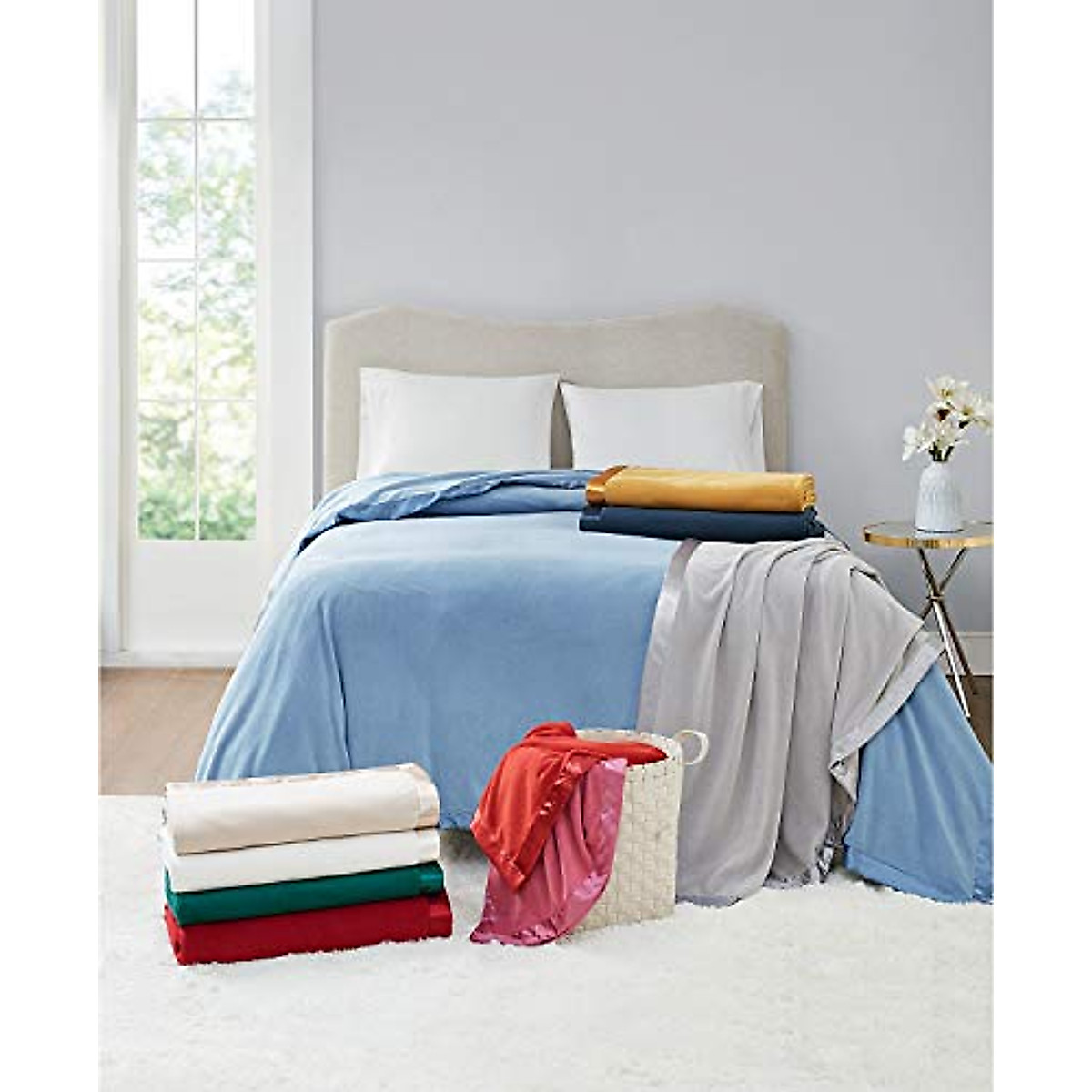 Martha Stewart Easy Care Soft Fleece Blanket (King, Gray)