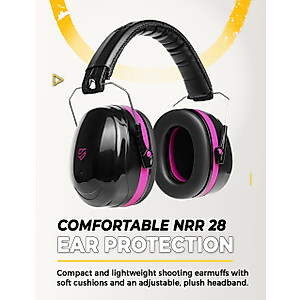 TradeSmart All-in-One Gun Range Safety Duo Kit, Pink & Grey Ear and Eye Protection Kit for Men and Women, U.S. Certified