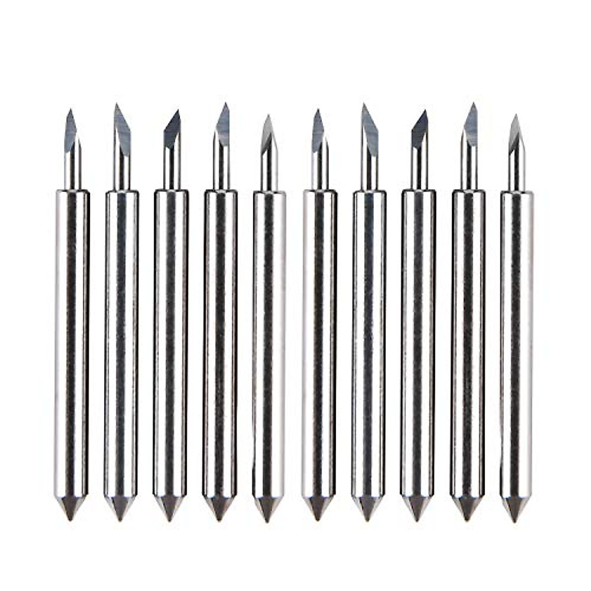 HQMaster 60 Degree Tungsten Steel Lettering Blade Vinyl Cutter Blades for Roland Cutting Plotter, Blue Cap Pack of 10