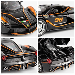 BDTCTK Compatible for 1:32 Ferrari FXX K Model Car, Zinc Alloy Pull Back Toy Car with Sound and Light for Kids Boy Girl Black