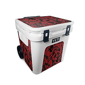 MightySkins Skin Compatible with Yeti Roadie 48 Wheeled Cooler - Red Modern Camo | Protective, Durable, and Unique Vinyl Decal wrap Cover | Easy to Apply, Remove, and Change Styles | Made in The USA
