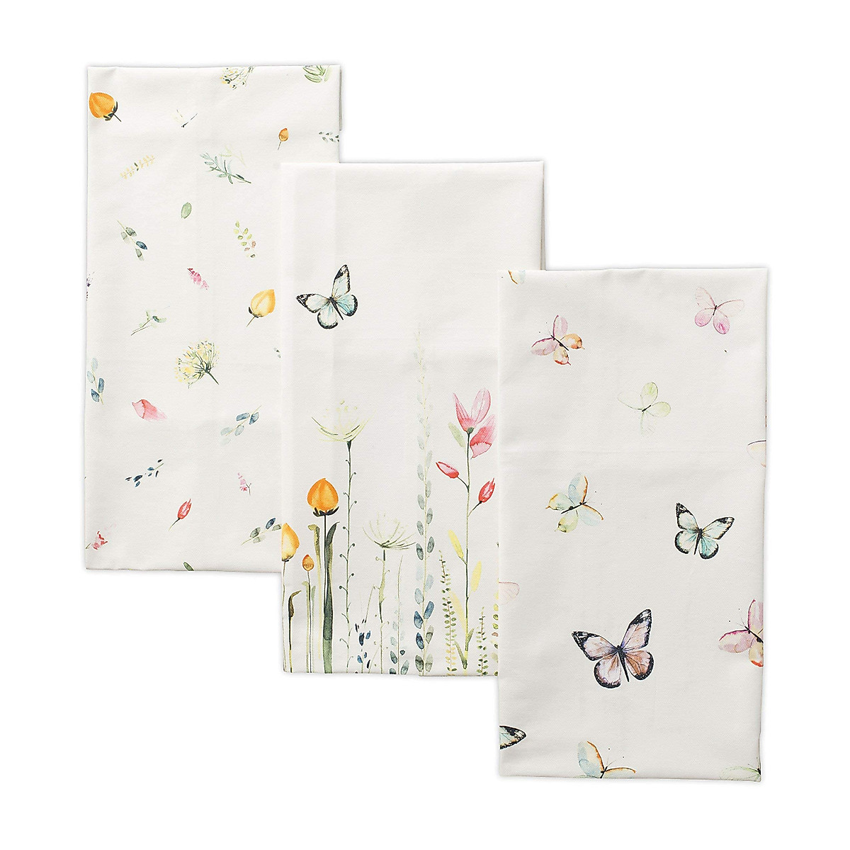 Maison d' Hermine Botanical Fresh Bundle Set 100% Cotton Apron (27.50" by 31.50") Set of 3 Kitchen Towels (20" by 27.5") and Oven Mitt (7.5" by 13")/Pot Holder (8" by 8")