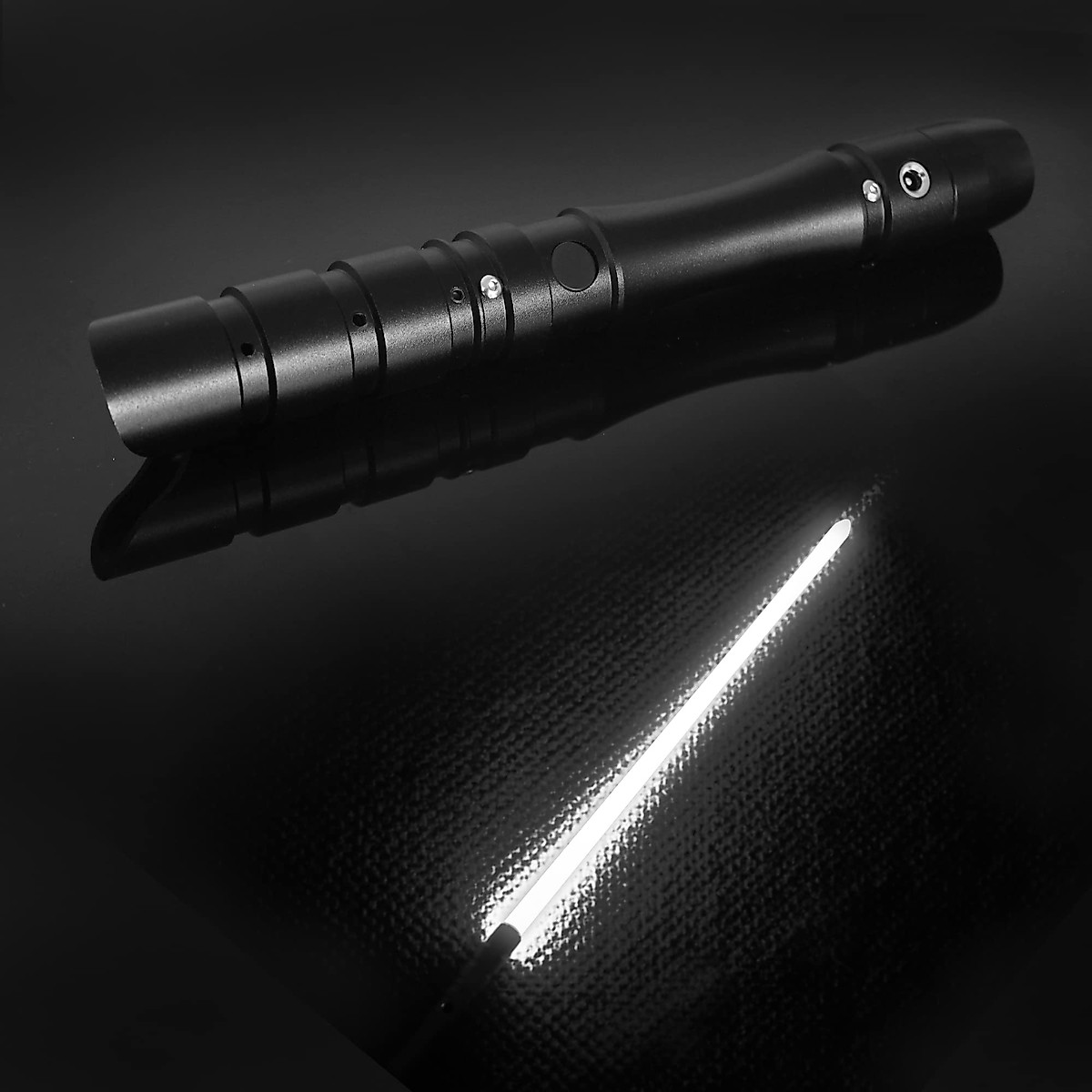 YDDSABER Pro Lightsaber, Jedi Sith Force FX LED Heavy Dueling, Rechargeable Light Saber for Adults & Kids, Metal Hilt, Loud Sound, High Light with FOC, Blaster (White)