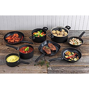 Kuhn Rikon Easy Induction 3-Piece Saucepan Set, ALUMINIUM, Black,, 18 x 20.5 x 48 cm