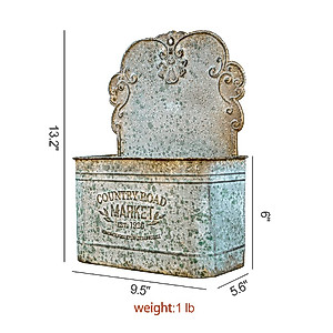 All Chic Metal Wall Planter Wall Mount Planter Wall Metal Hanging Planter Wall Vases for Flowers Planters for Outdoor Plants for Farmhouse Wall Decor (Rustic)