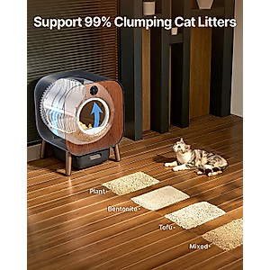 PAWBBY Self Cleaning Cat Litter Box, Automatic Cat Litter Box with Smart APP Control & Strong Odor Control for Multiple Cats, Ten-fold Safety Protection Scoop Free Large Litter Boxes with Mat & Liner